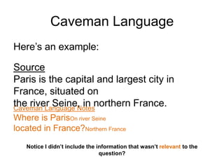 Note taking caveman | PPTX