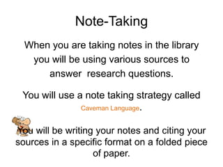 Note taking caveman | PPT