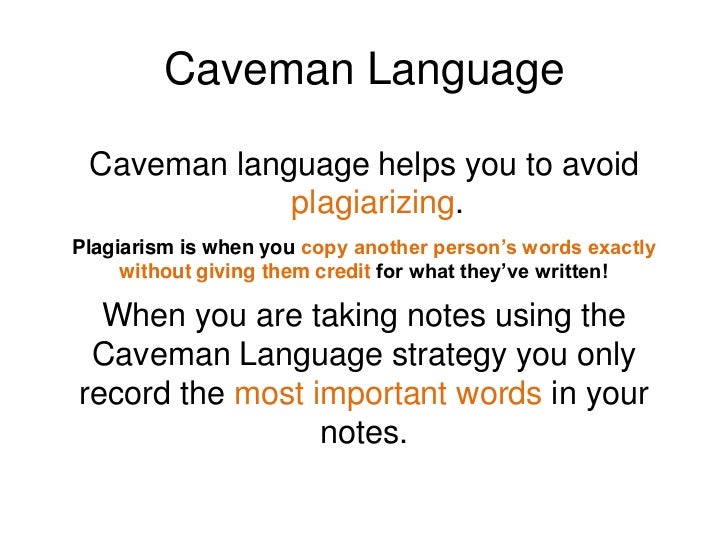 Note taking caveman