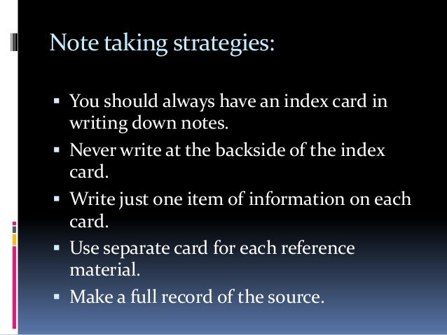 Note taking english 2