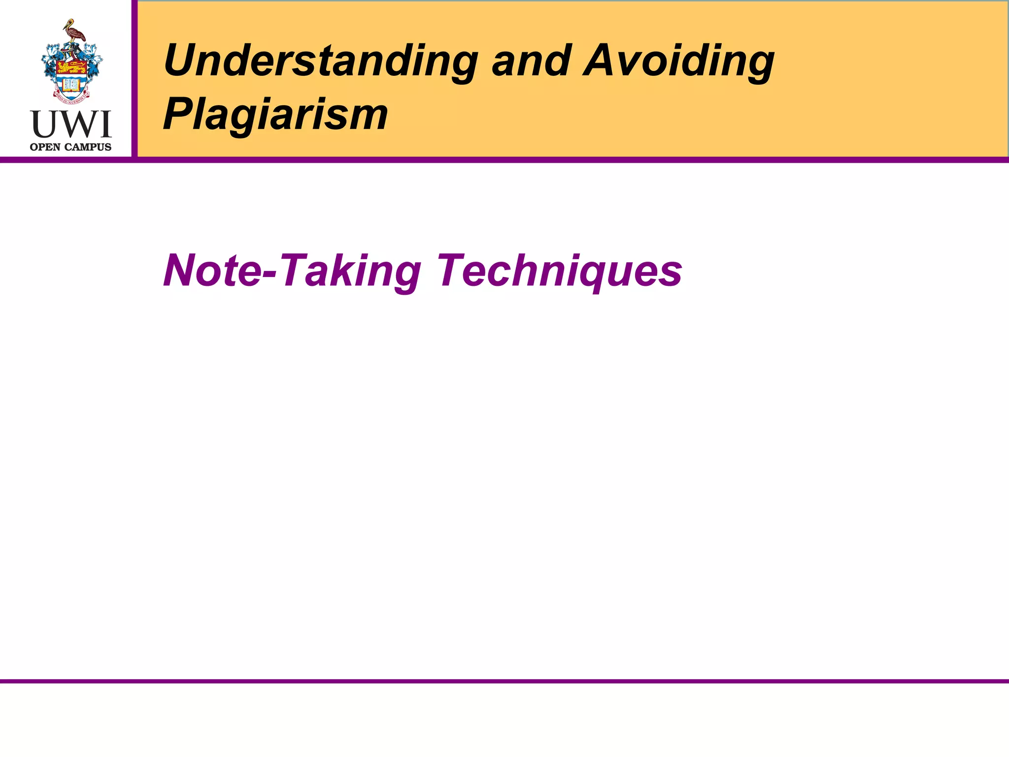 Note-Taking Techniques | PPT