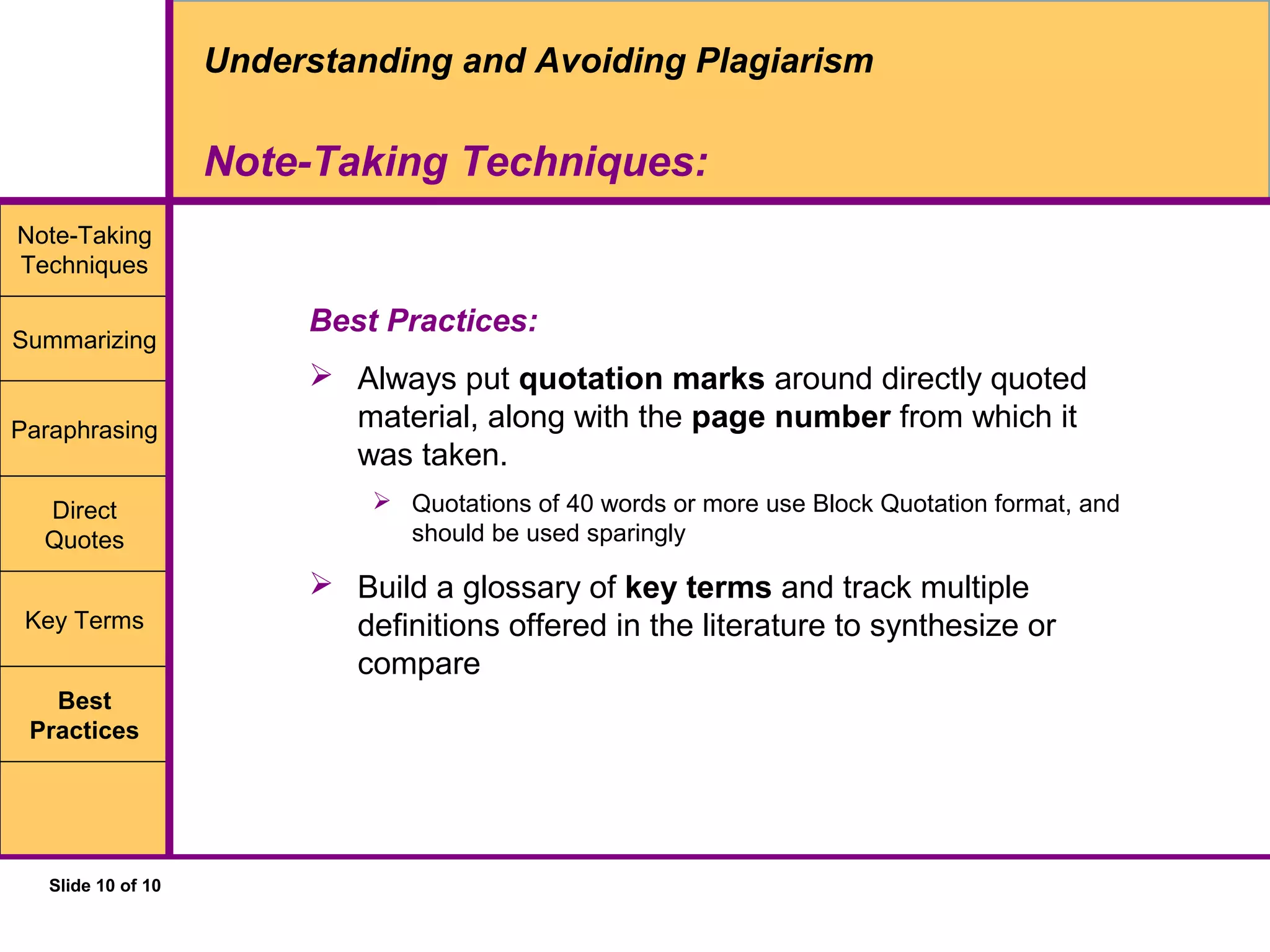 Note-Taking Techniques | PPT