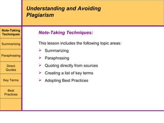Note-Taking Techniques | PPT