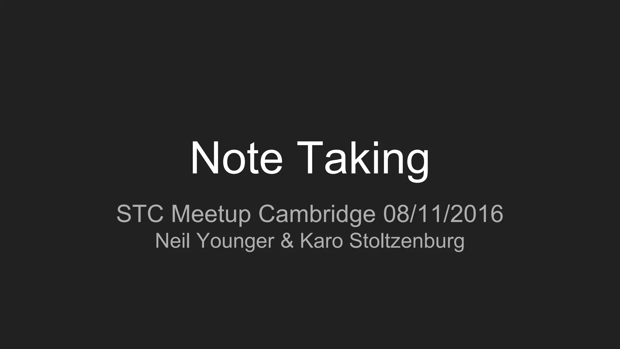 Take Note of Note Taking | PPT