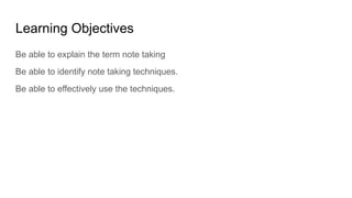 Note taking Note taking Note taking Note taking | PPTX