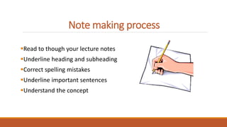 Note taking and note making | PPT