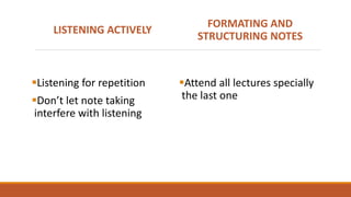 Note taking and note making | PPTX