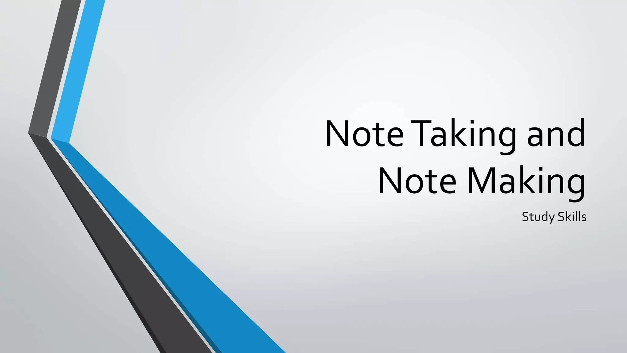 Note taking and note making presentation | PPTX