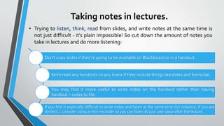 Note taking and note making presentation | PPTX | Educational ...