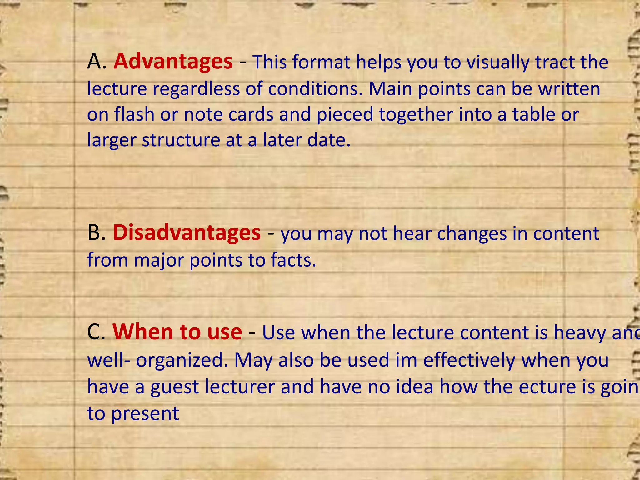 Note taking and outlining | PPTX