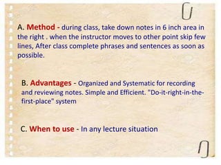 Note taking and outlining | PPTX