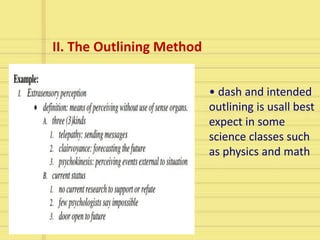 Note taking and outlining | PPTX