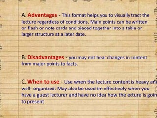 Note taking and outlining | PPTX