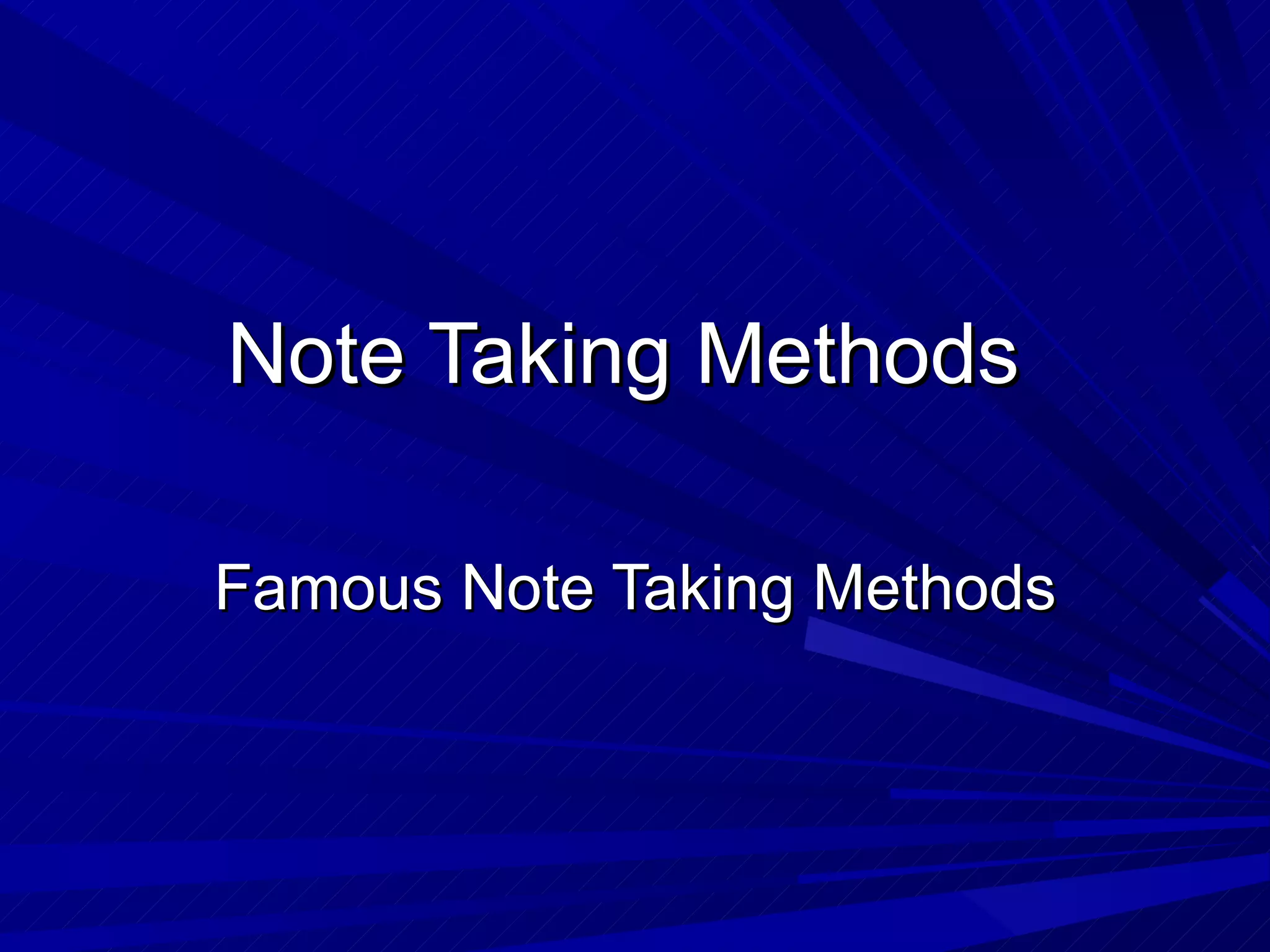 Note taking and study skills | PPT