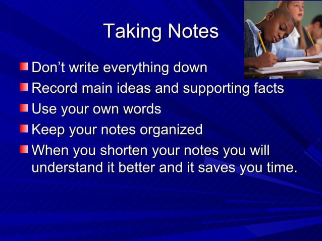Note taking and study skills | PPT | Education