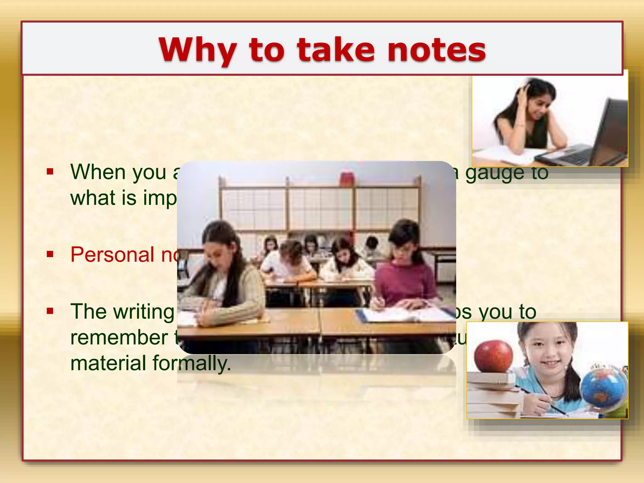 Note Taking and Study Techniques | PPTX