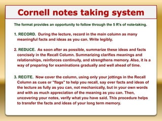 Note Taking and Study Techniques | PPTX