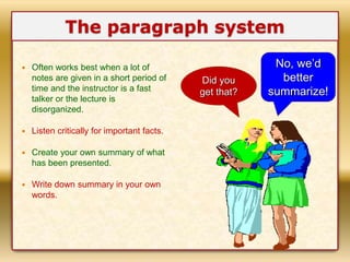 Note Taking and Study Techniques | PPTX