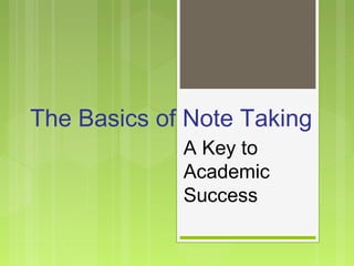 Note taking basics | PPT