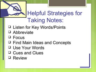 Note taking basics | PPT