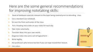 NOTETAKING (Developmental Reading) | PPTX