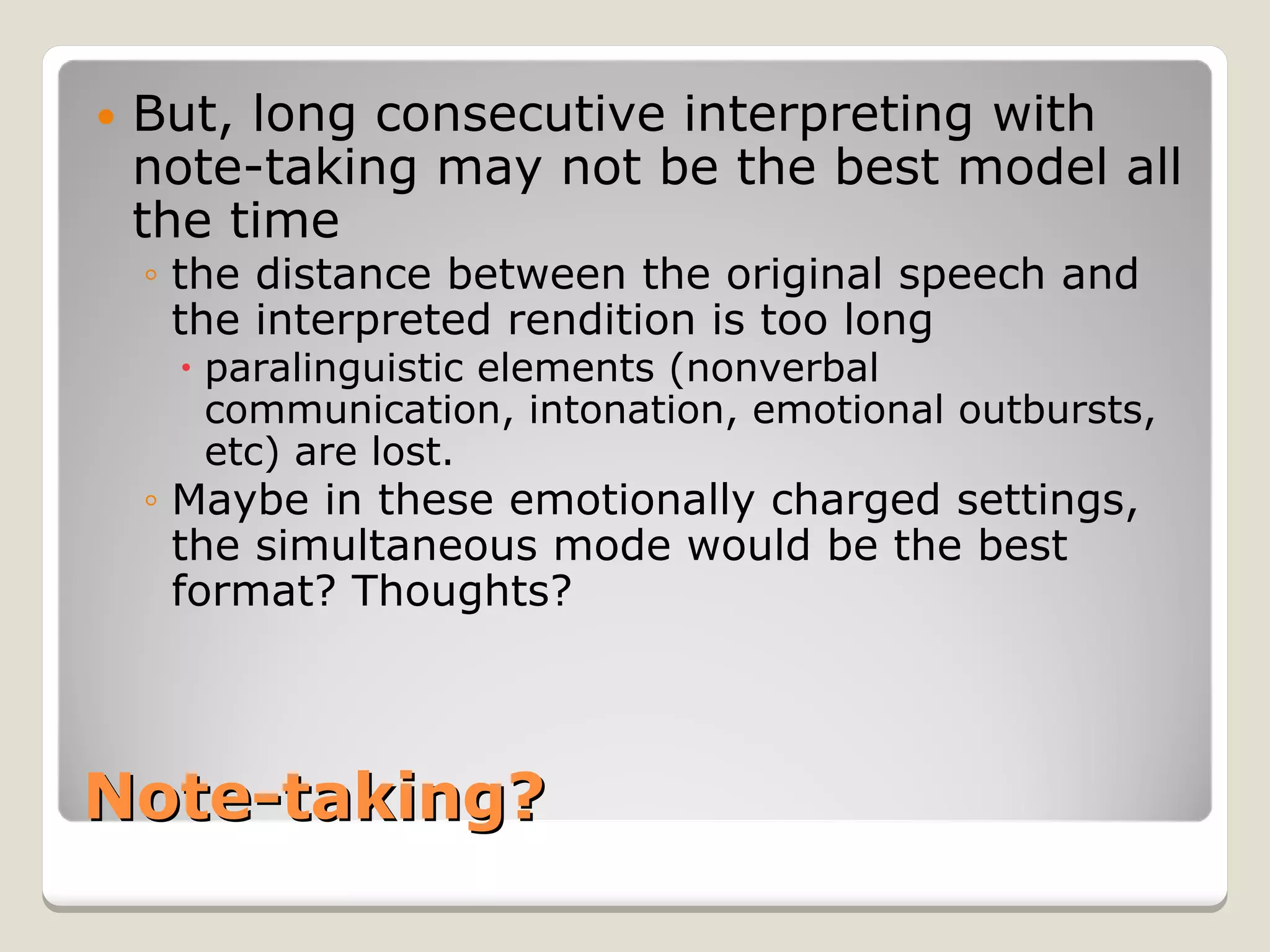 Note taking for consecutive interpreting | PDF