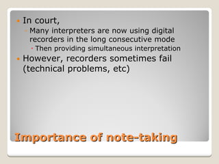 Note taking for consecutive interpreting | PDF