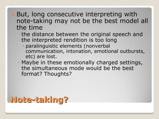 Note taking for consecutive interpreting | PDF