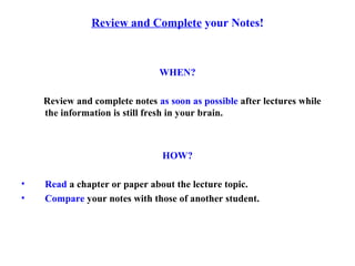 Note taking for university students | PPT