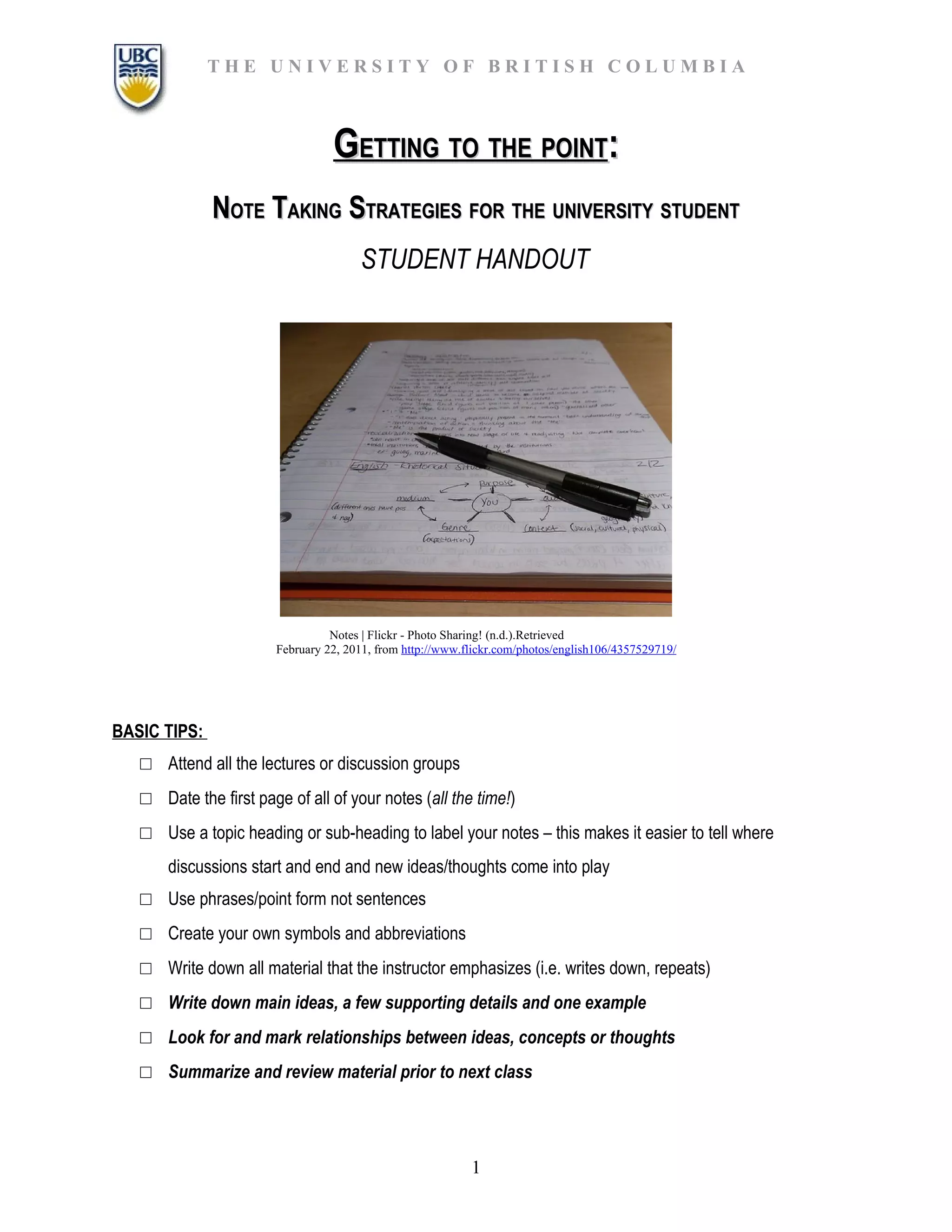 notetaking_handout(goerzen 2011) | DOC