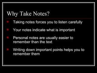 Notetaking in algebra | PPT