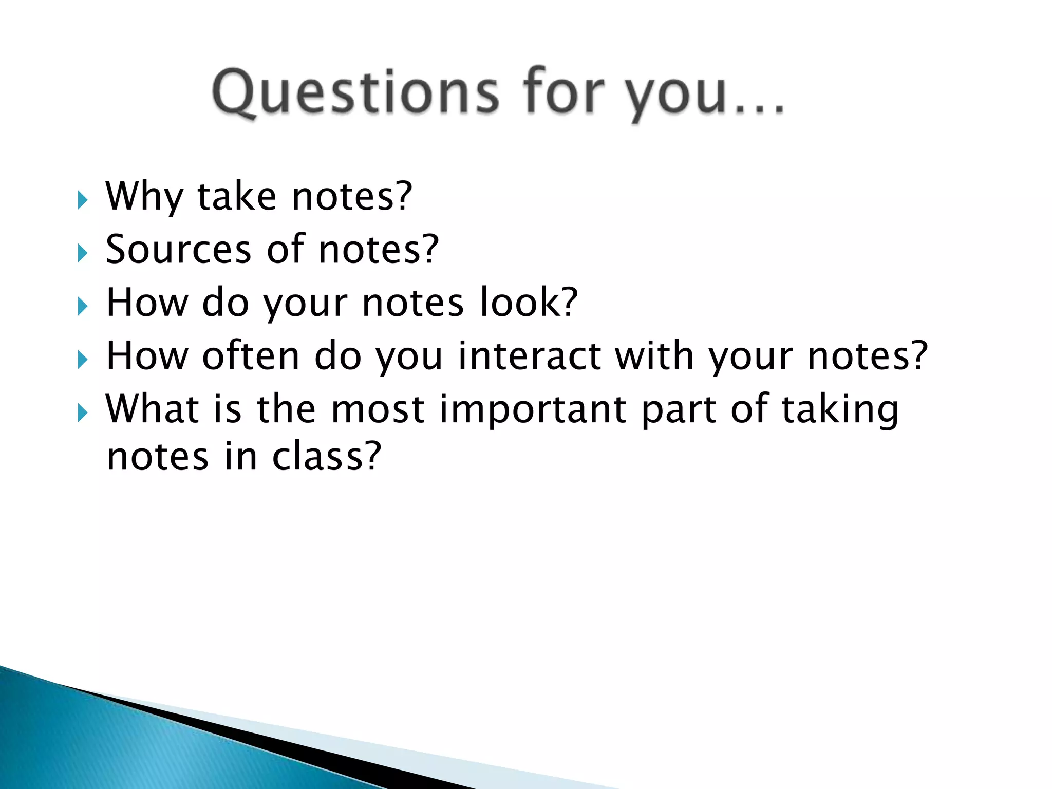 Note Taking Module | PPT