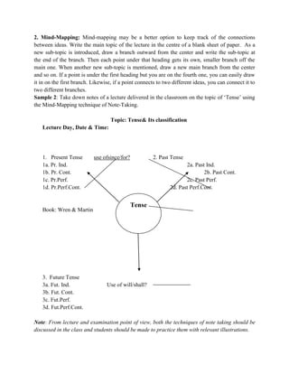 Note taking & note making | DOCX | Educational Assessment | Education
