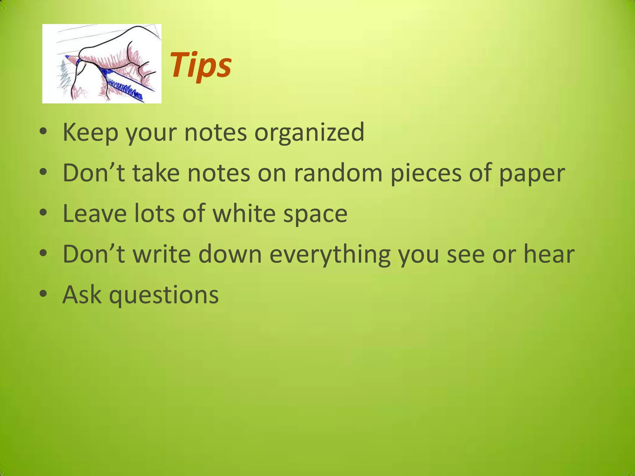 Learning 101: Note Taking | PPTX