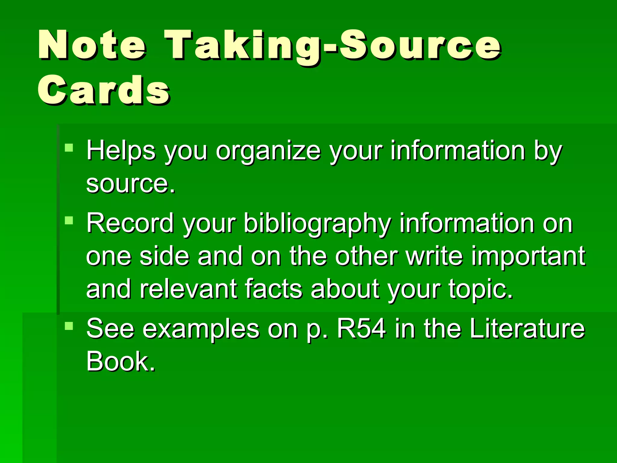 Note Taking Power Point | PPT