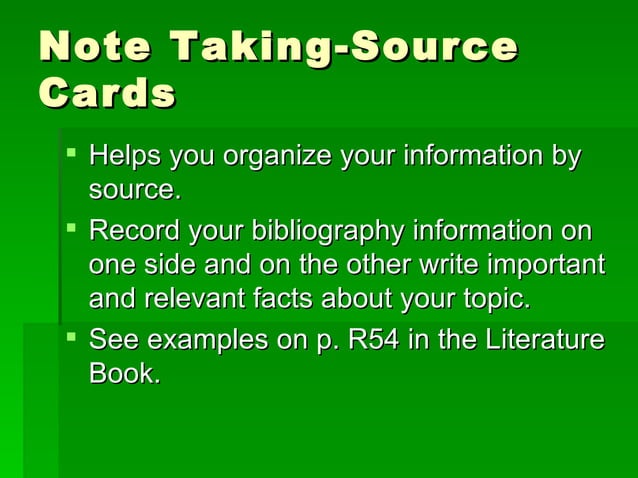 Note Taking Power Point | PPT