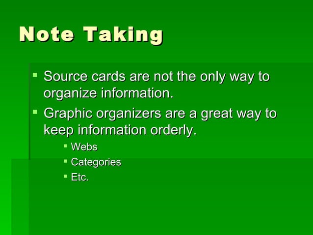 Note Taking Power Point | PPT