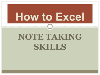 Note Taking Secondary Level Essay Writing | PPTX