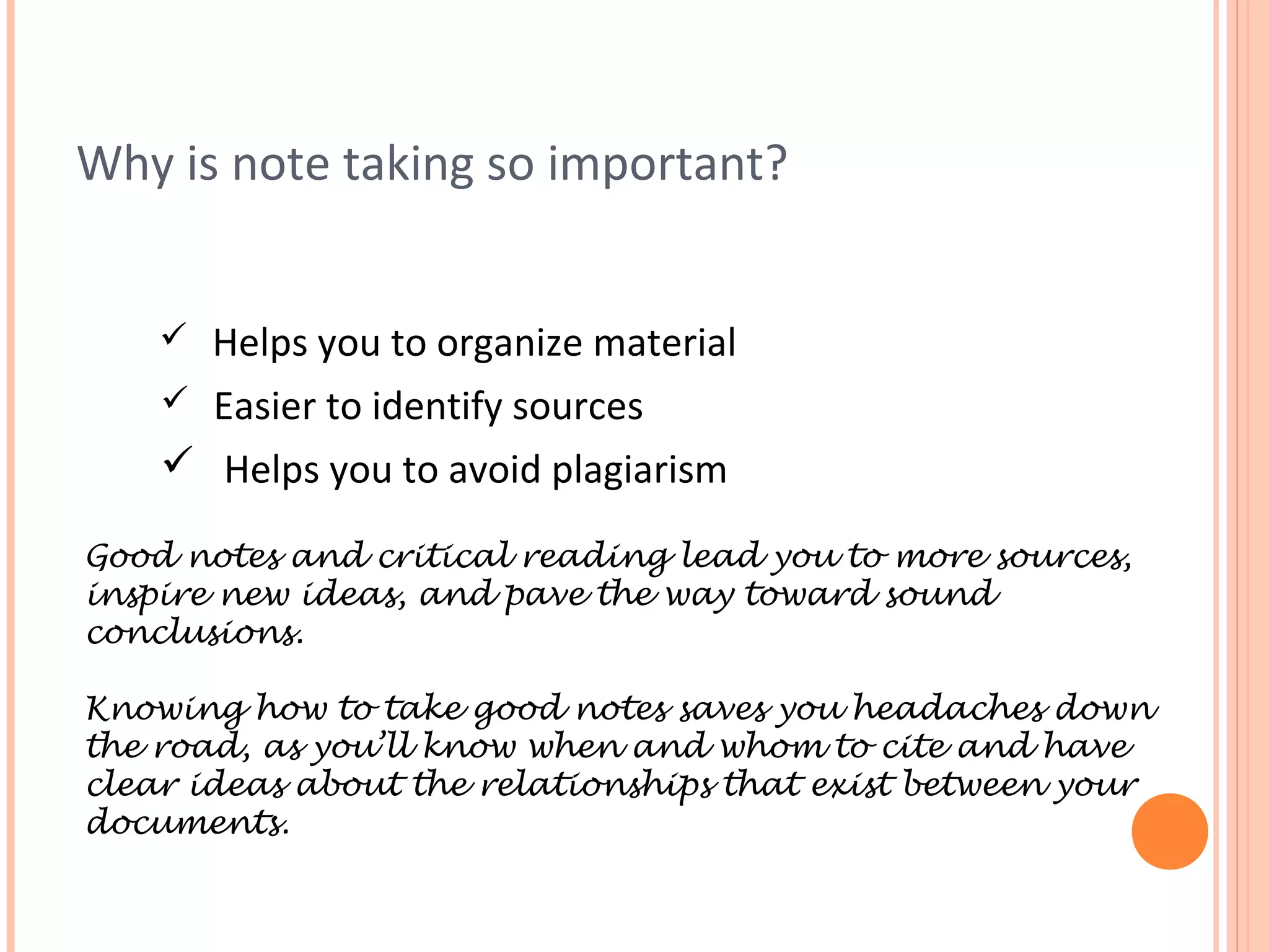 Notetaking powerpoint 2 | PPT