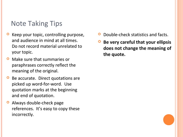 Notetaking powerpoint 2 | PPT