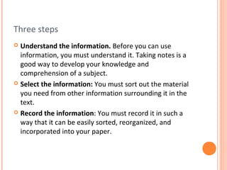 Notetaking powerpoint 2 | PPT