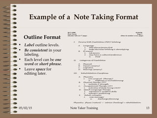 Outline Style Notes Examples