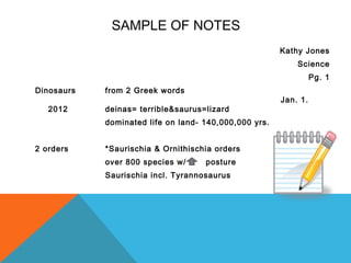 Note taking ppt | PPT
