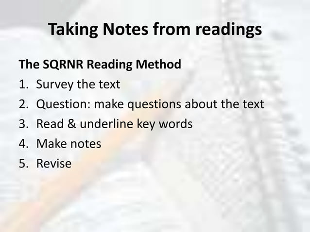 Note Taking & Reading Strategies | PPTX