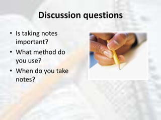 Note Taking & Reading Strategies | PPTX