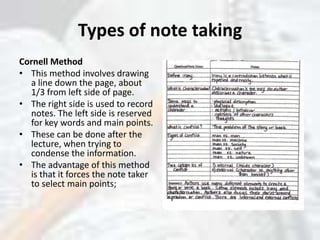 Note Taking & Reading Strategies | PPTX