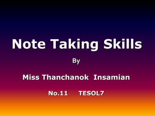 Note taking skills | PPT