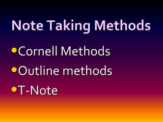 Note taking skills | PPT