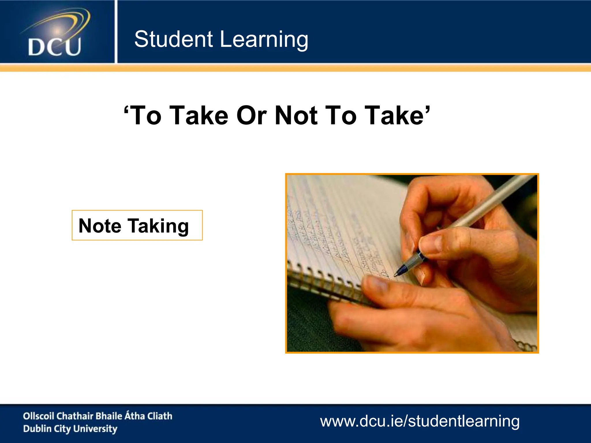 Note Taking Presentation for University Students | PPT