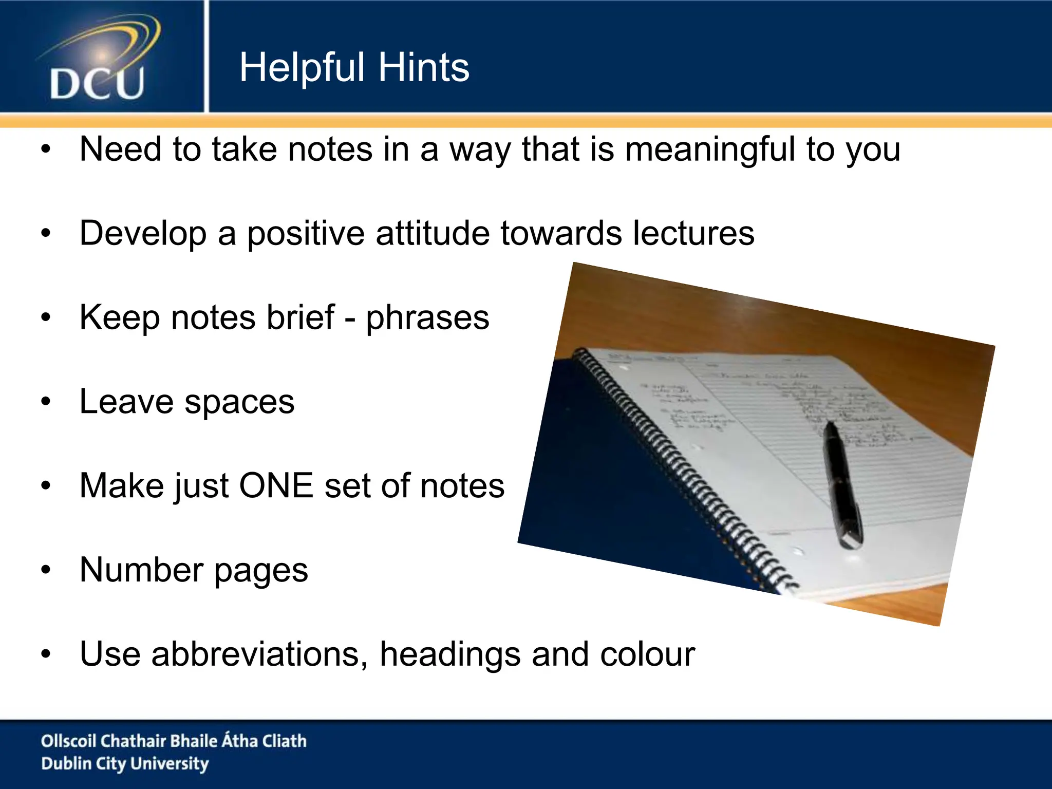 Note Taking Presentation for University Students | PPT